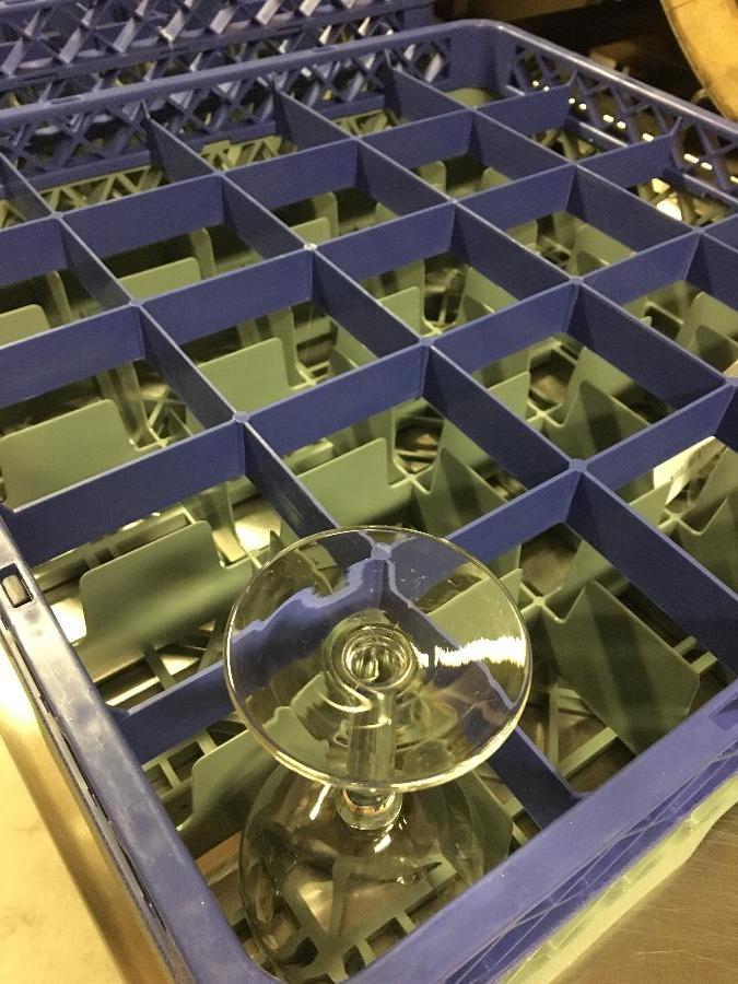 Noble Products 25-Compartment Gray Full-Size Glass Rack with Blue ...