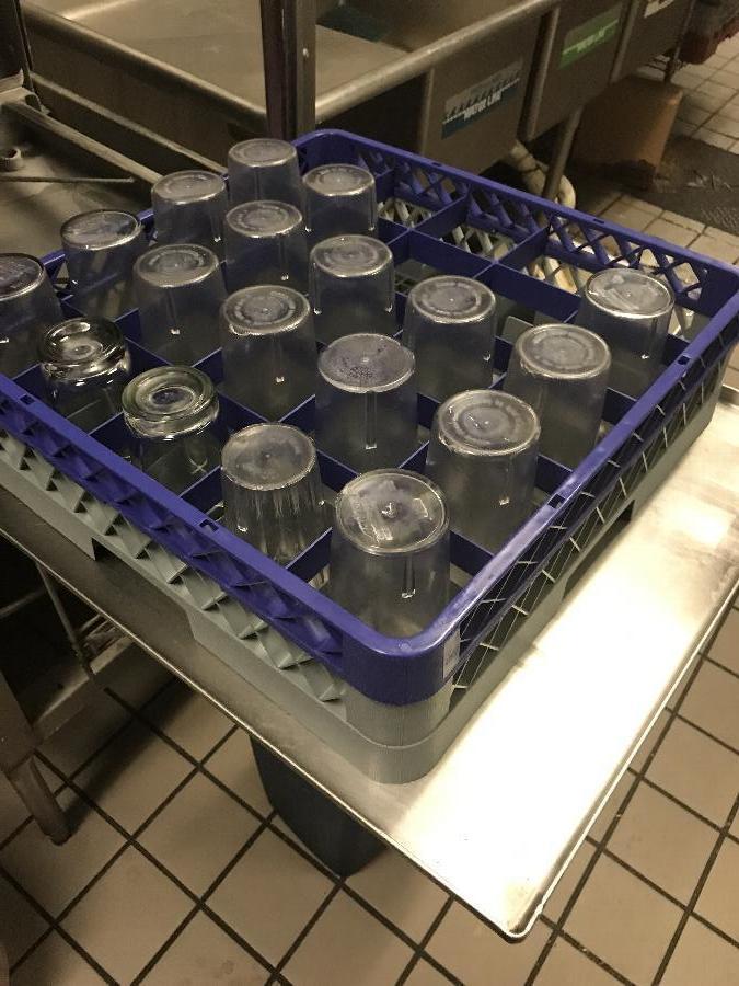 Noble Products 25-Compartment Gray Full-Size Glass Rack with Blue ...