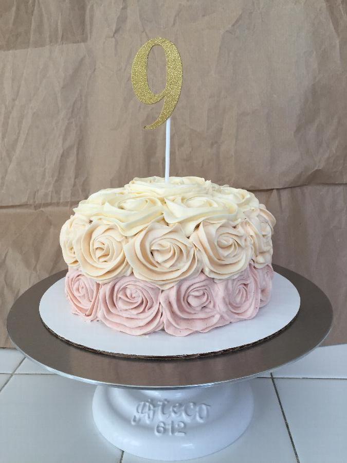 Creative Converting 324551 Gold Glitter "9" Cake Topper