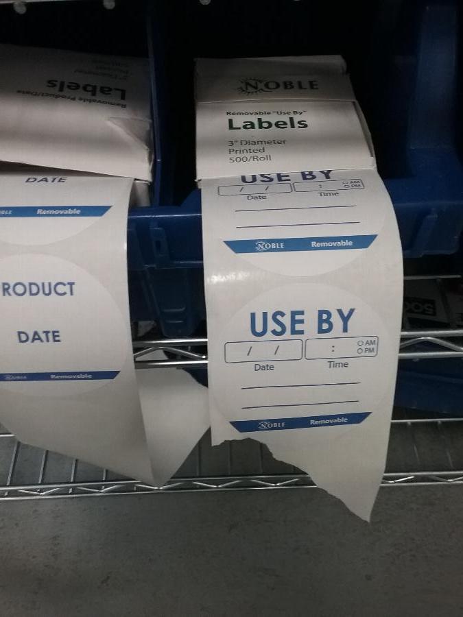 Noble Products 3" Use By Round Removable Label with Dispenser Carton ...