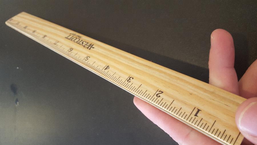 Westcott 10375 12" Flat Wood Ruler with Metal Edge - 1/16" Standard ...