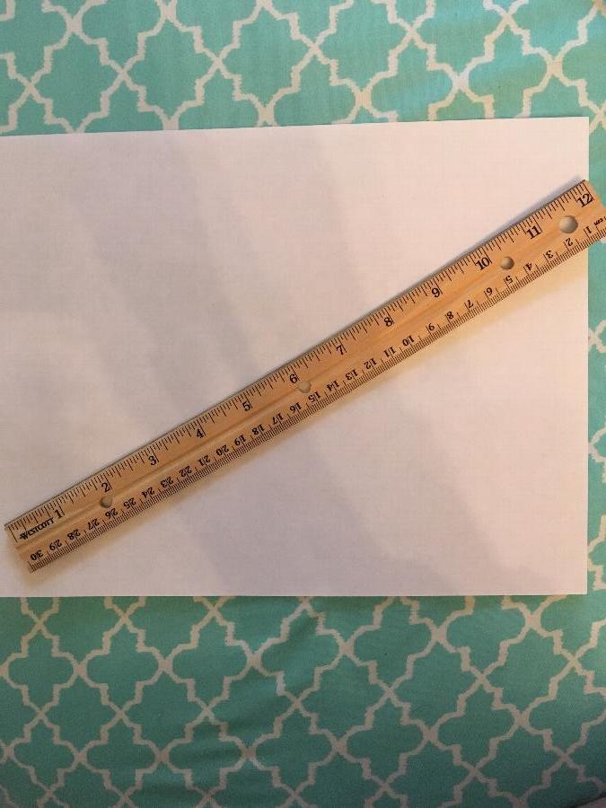 Westcott 10702 12" 3 Hole Punched Wood Ruler with Metal Edge - 1/16 ...