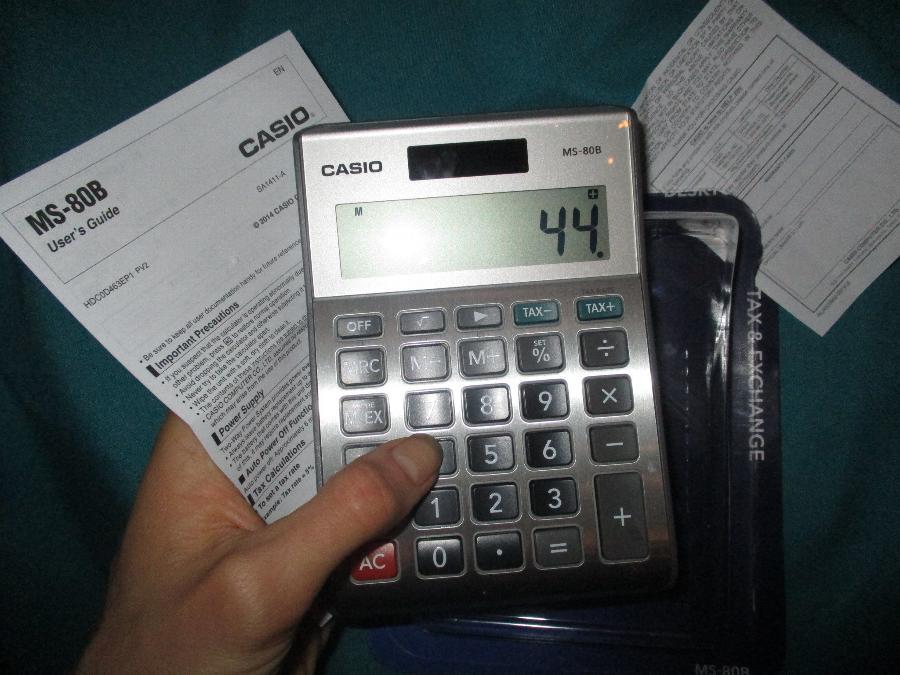 Casio MS80B 8-Digit LCD Solar / Battery Powered Tax and Currency Calculator