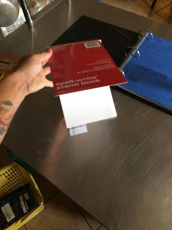 Mead 43082 6" x 9" White Gregg Rule Spell-Write Spiral Steno Book - 80 ...