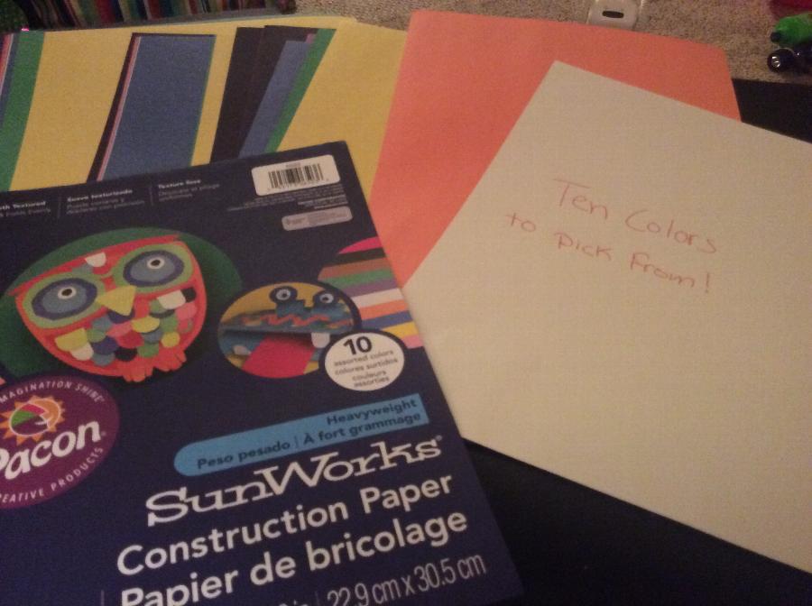 SunWorks 6503 9" x 12" Assorted Color Pack of 58# Construction Paper ...