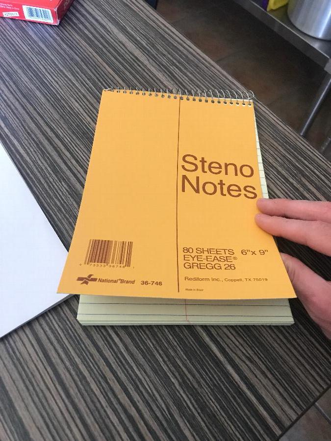 Rediform Office 36746 6" x 9" Green Gregg Rule Standard Spiral Steno ...