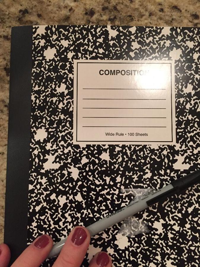 Universal UNV20930 9 3/4" x 7 1/2" Black Wide Ruled Composition ...