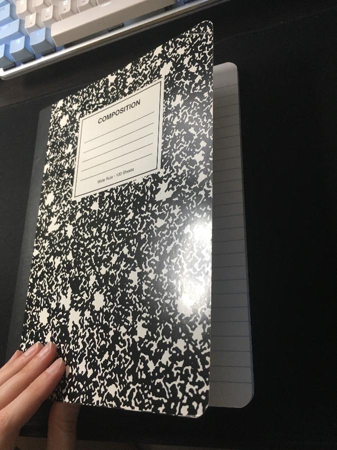 Universal UNV20930 9 3/4" x 7 1/2" Black Wide Ruled Composition ...