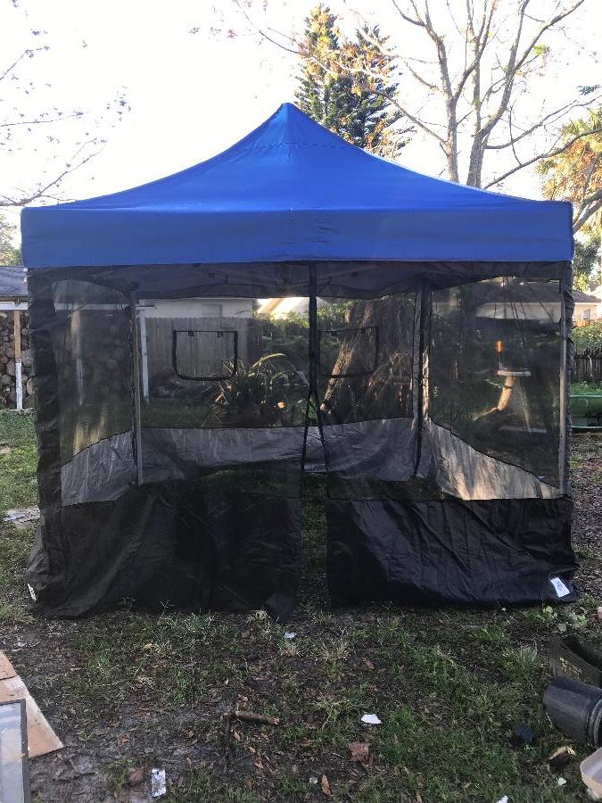 E-Z Up SPFM104TCBK 10' Food Booth Black Mesh Sidewall - 4/Set