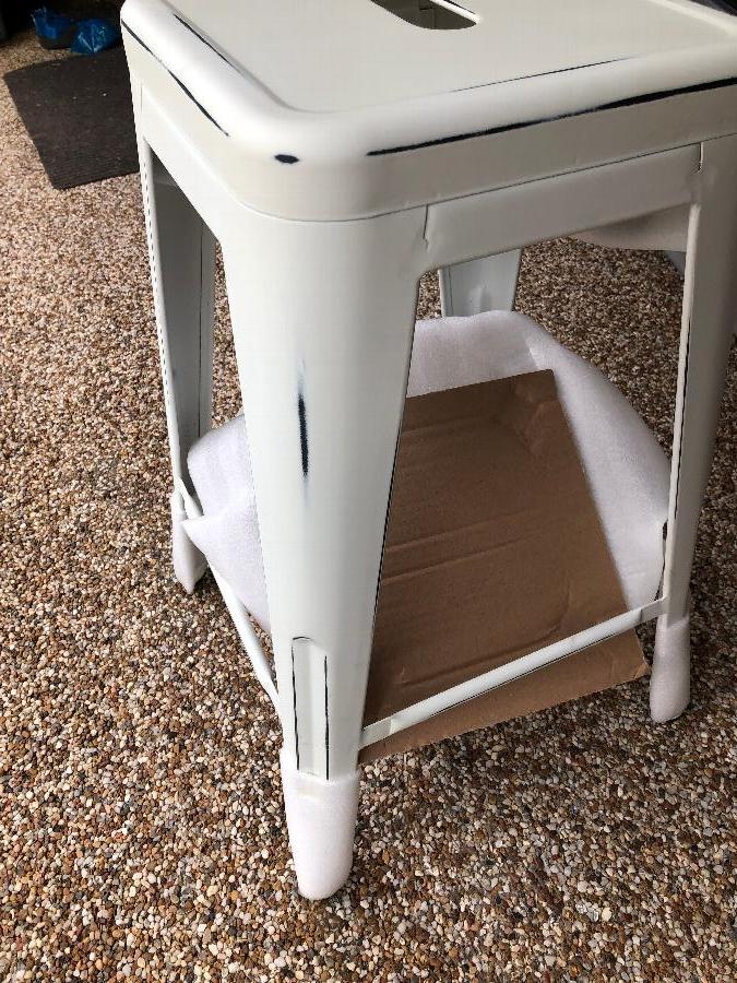 Flash Furniture ET-BT3503-24-WH-GG Distressed White Stackable Metal ...