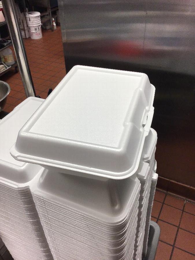 Genpak 20500-WHT 9 3/16" x 6 1/2" x 2 7/8" White Large Deep All Purpose ...