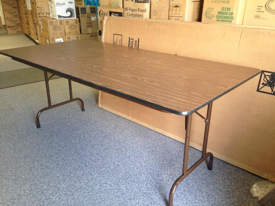 Correll Folding Table, 36" x 72" Melamine Top, Walnut - CF3672M