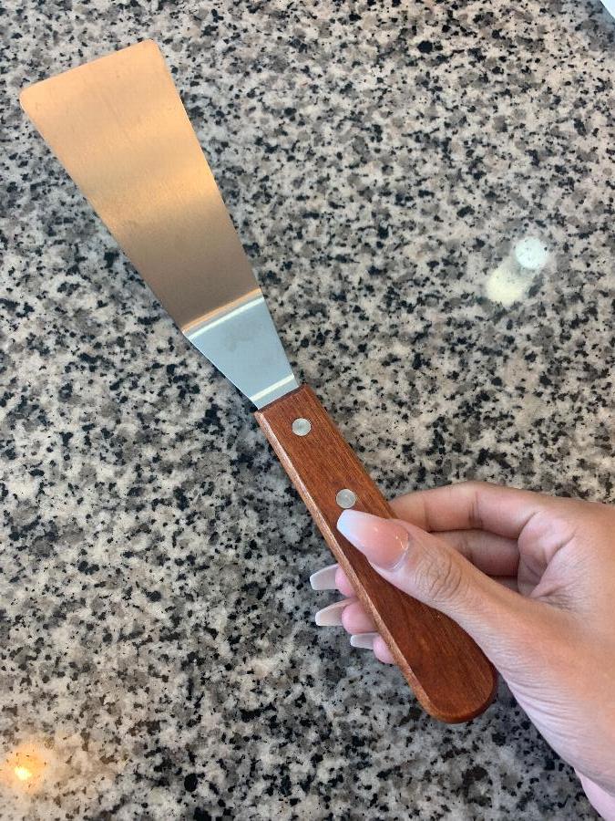 Square Pizza Server with a Wood Handle - 3" x 5"