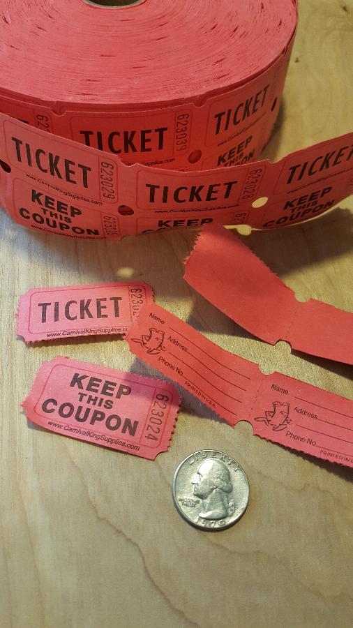 Carnival King Red Raffle Tickets, Double Roll | On Sale!