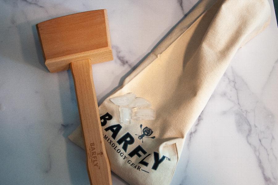 Barfly 13 1/2" Wood Ice Mallet with Lewis Canvas Bag
