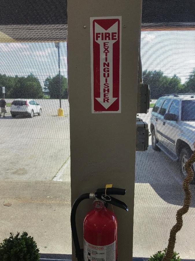 Buckeye Fire Extinguisher Adhesive Label - Red and White, 12" x 4"