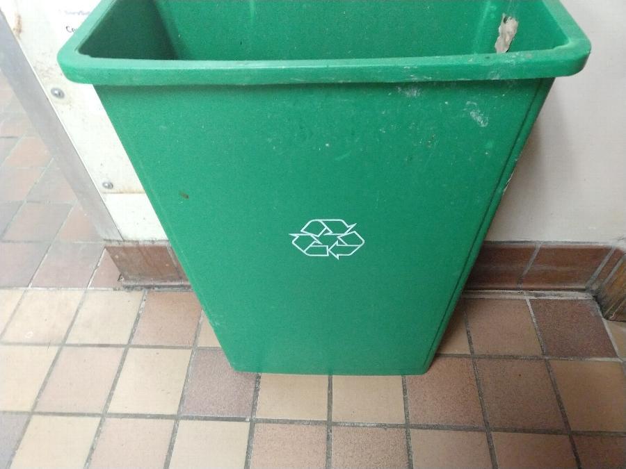 Lavex Janitorial 23 Gallon Green Slim Rectangular Recycle Bin