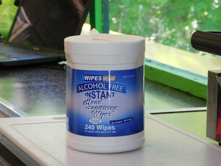 WipesPlus 240 Count Lemon Scent Alcohol Free Hand Sanitizing Wipes