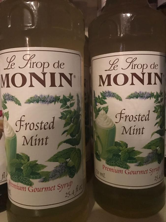 Monin Frosted Mint Syrup - 750 mL | WebstaurantStore