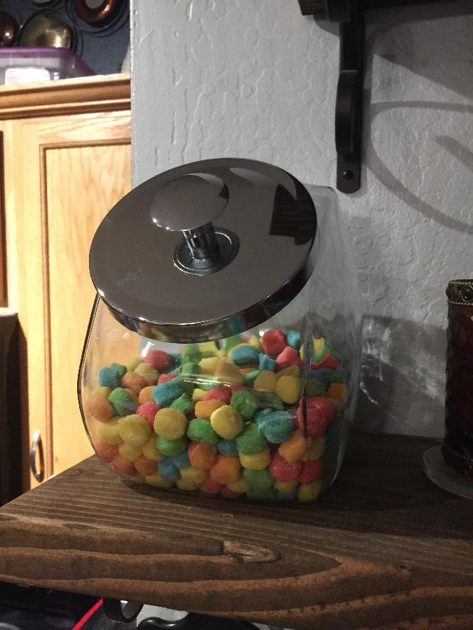 Anchor Hocking 69590R 1 Gallon Glass Penny Candy Jar with Chrome Cover