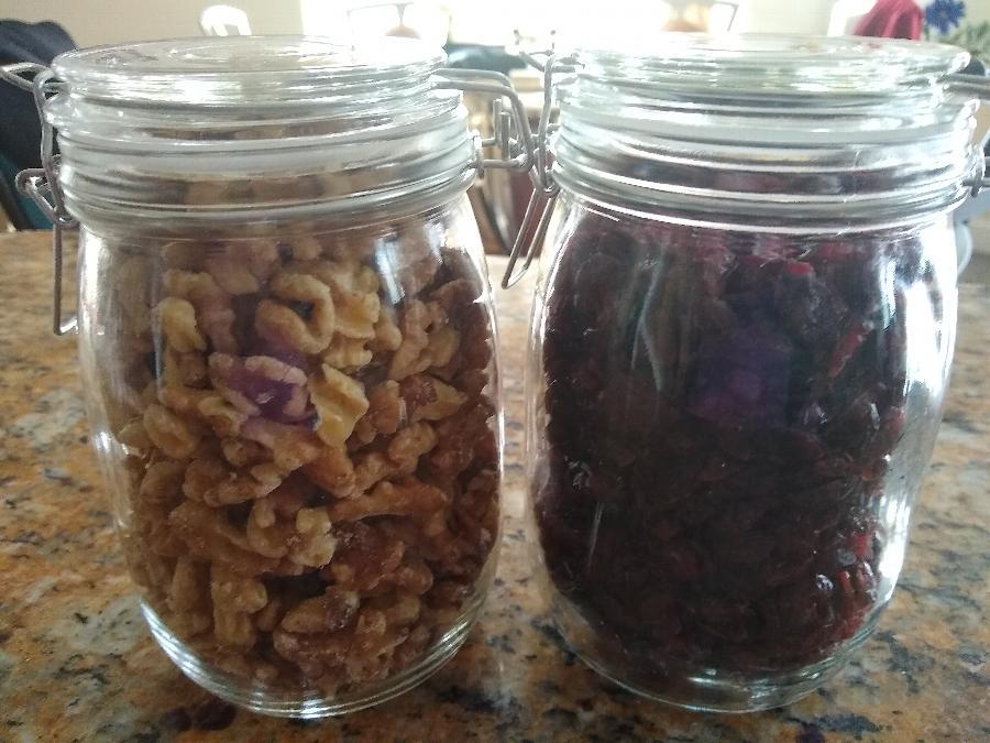 Choice 34 oz. Hinge Top Glass Storage Jar - 4/Pack