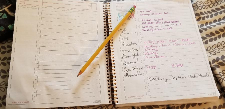 TOPS 63828 JEN Action 6 3/4" x 8 1/2" Wirebound Planner with Black ...