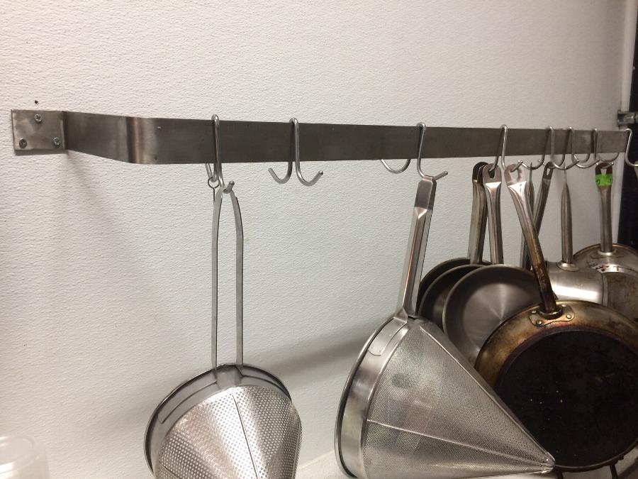 Regency 48" Stainless Steel Wall Mounted Single Line Pot Rack with 4 ...