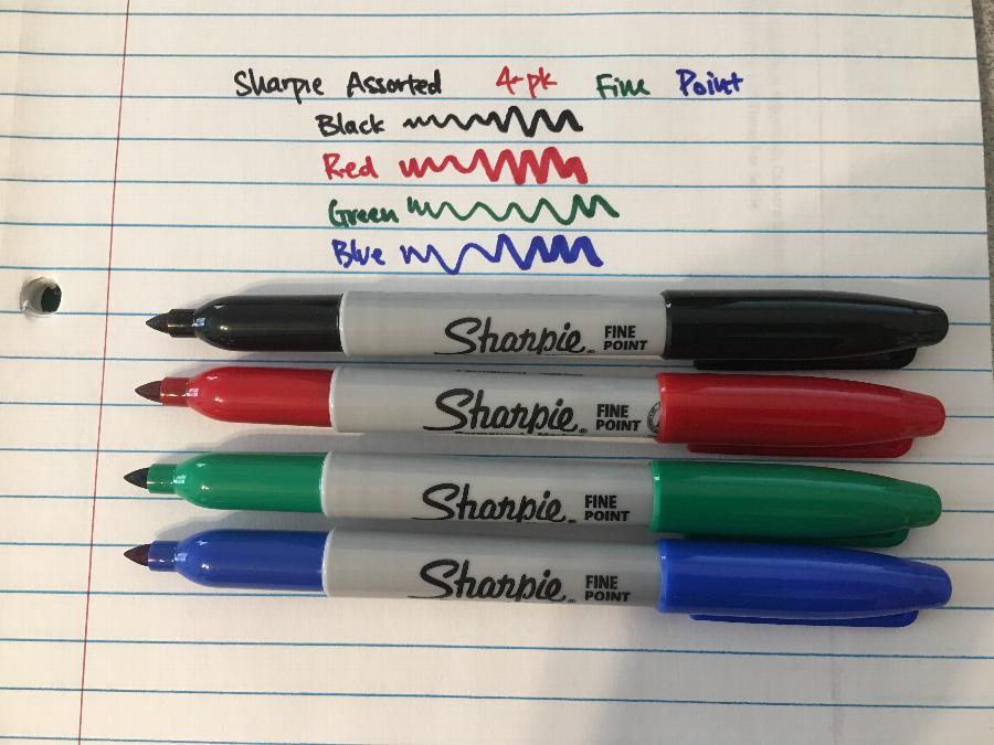 Sharpie 30174PP Assorted 4-Color Fine Point Permanent Marker Set