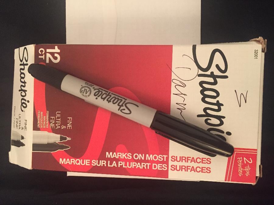 Sharpie 32001 Twin-Tip Black Fine and Ultra-Fine Point Permanent Marker ...