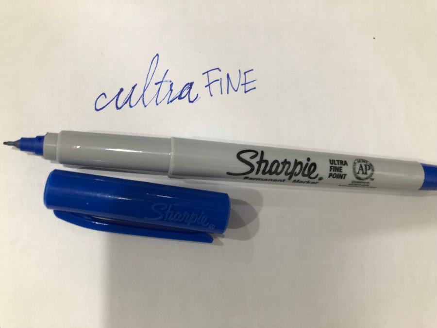 Sharpie 37003 Blue Ultra-Fine Point Permanent Marker - 12/Pack