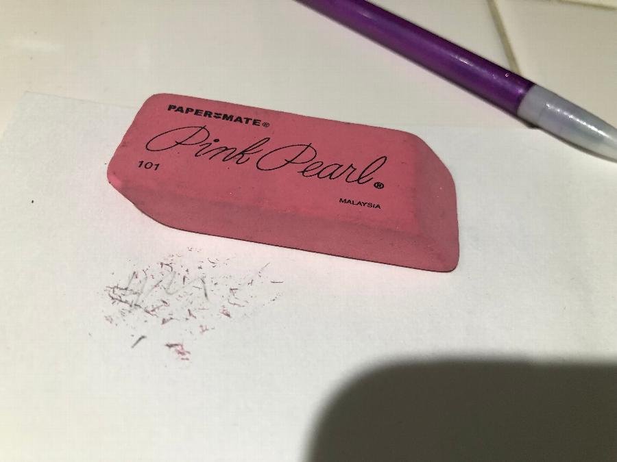 Paper Mate 70521 Large Pink Pearl Eraser - 12/Pack