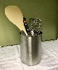 Tablecraft HU2 5 1/4" Round Brushed Stainless Steel Utensil Holder