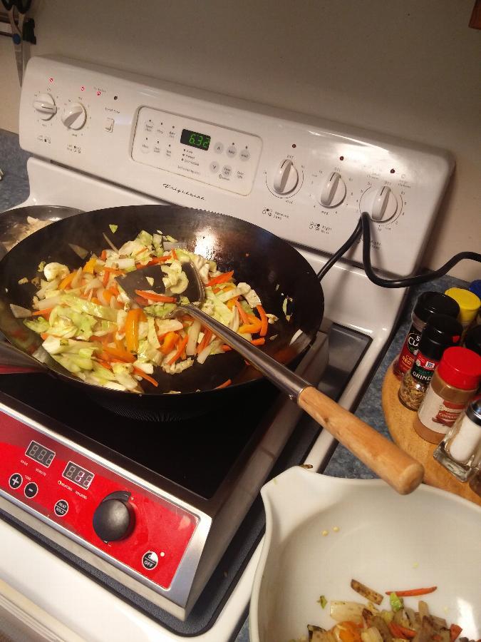 Town 33973 3 1/2" x 4" Small Wok Spatula with 16 1/2" Wood Handle