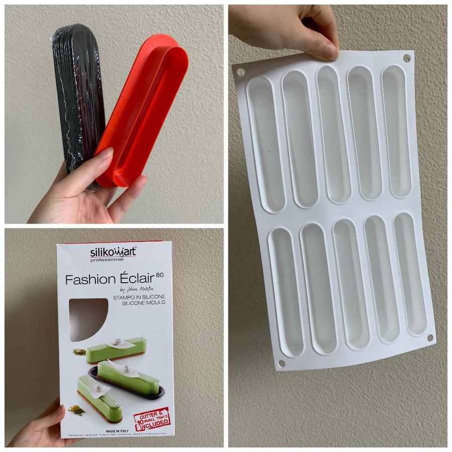 Silikomart FASHION ECLAIR 80 10 Compartment Silicone Baking Mold with ...