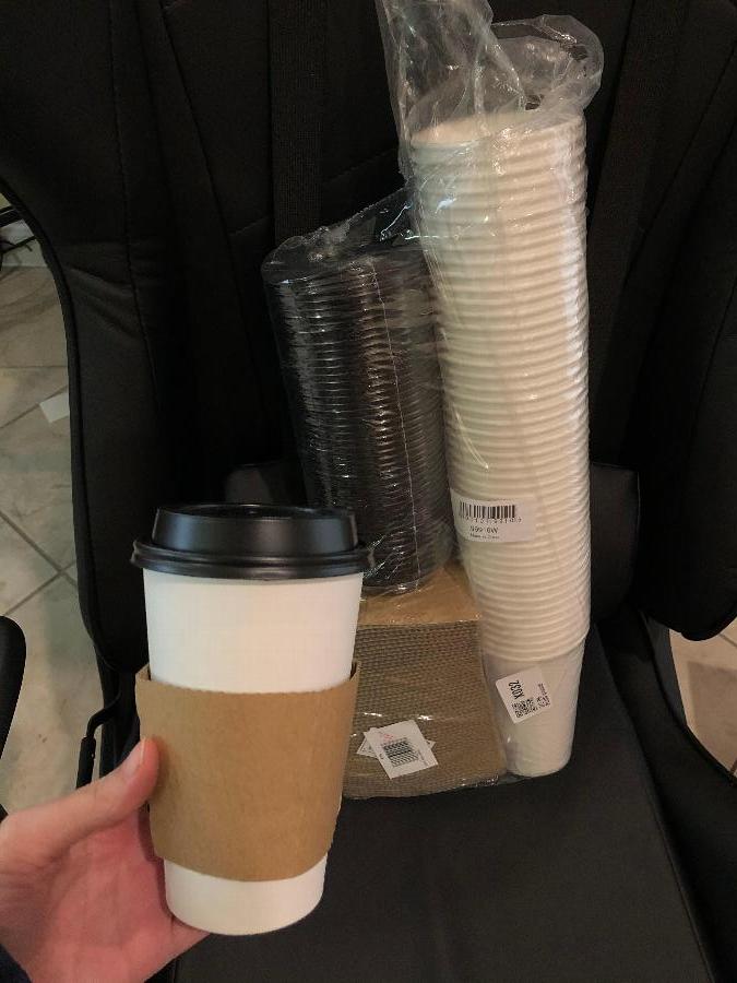 White 16 Oz Paper Hot Cup Lid And Sleeve Combo Kit 50 Pack