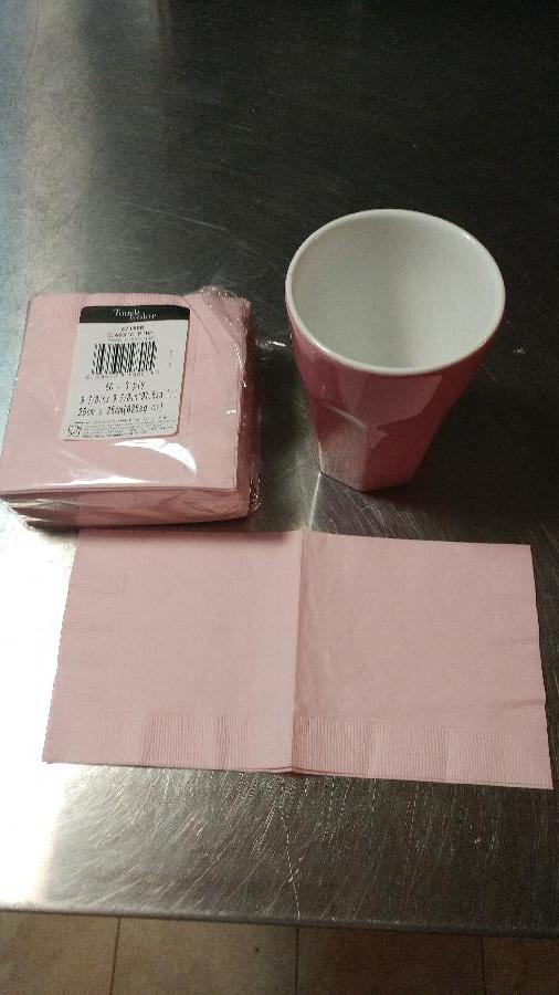 Creative Converting 57158B Classic Pink 3-Ply Beverage Napkin - 50/Pack