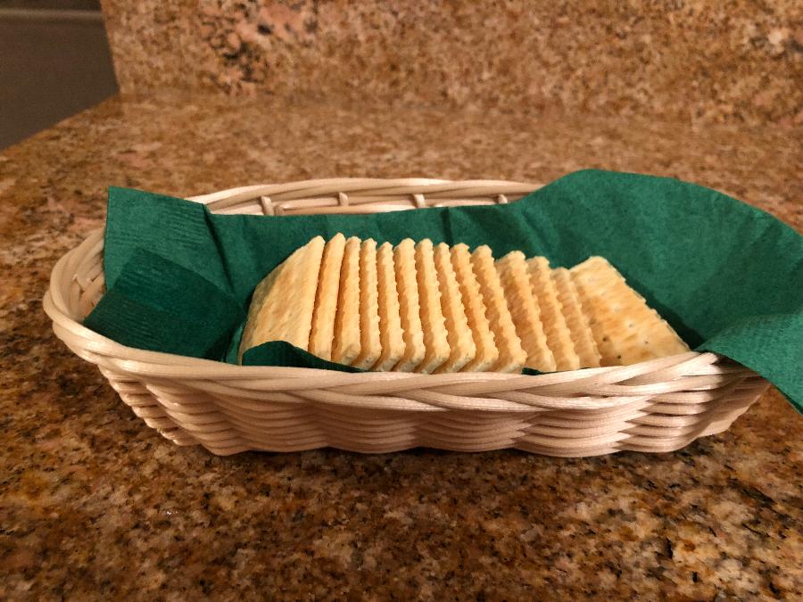 8 3/4" x 4 1/2" x 1 3/4" Oblong Natural-Colored Rattan Cracker Basket