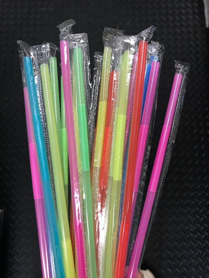 Choice 8 3/4" Jumbo Neon Wrapped Crazy Straw - 2000/Case