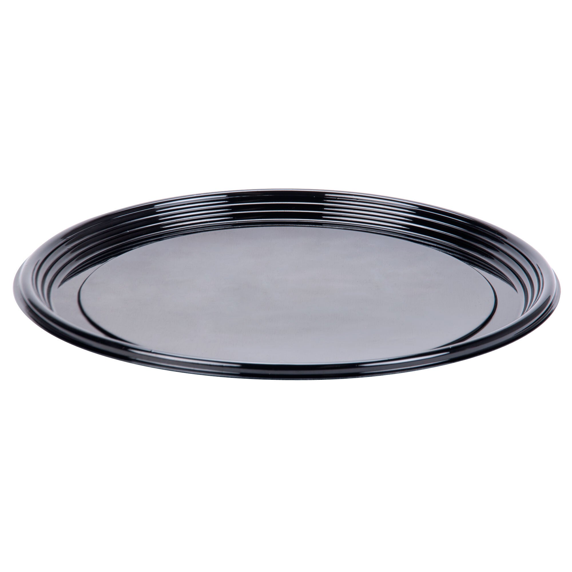 Sabert 9918 Onyx 18" Black Round Catering Tray - 36/Case