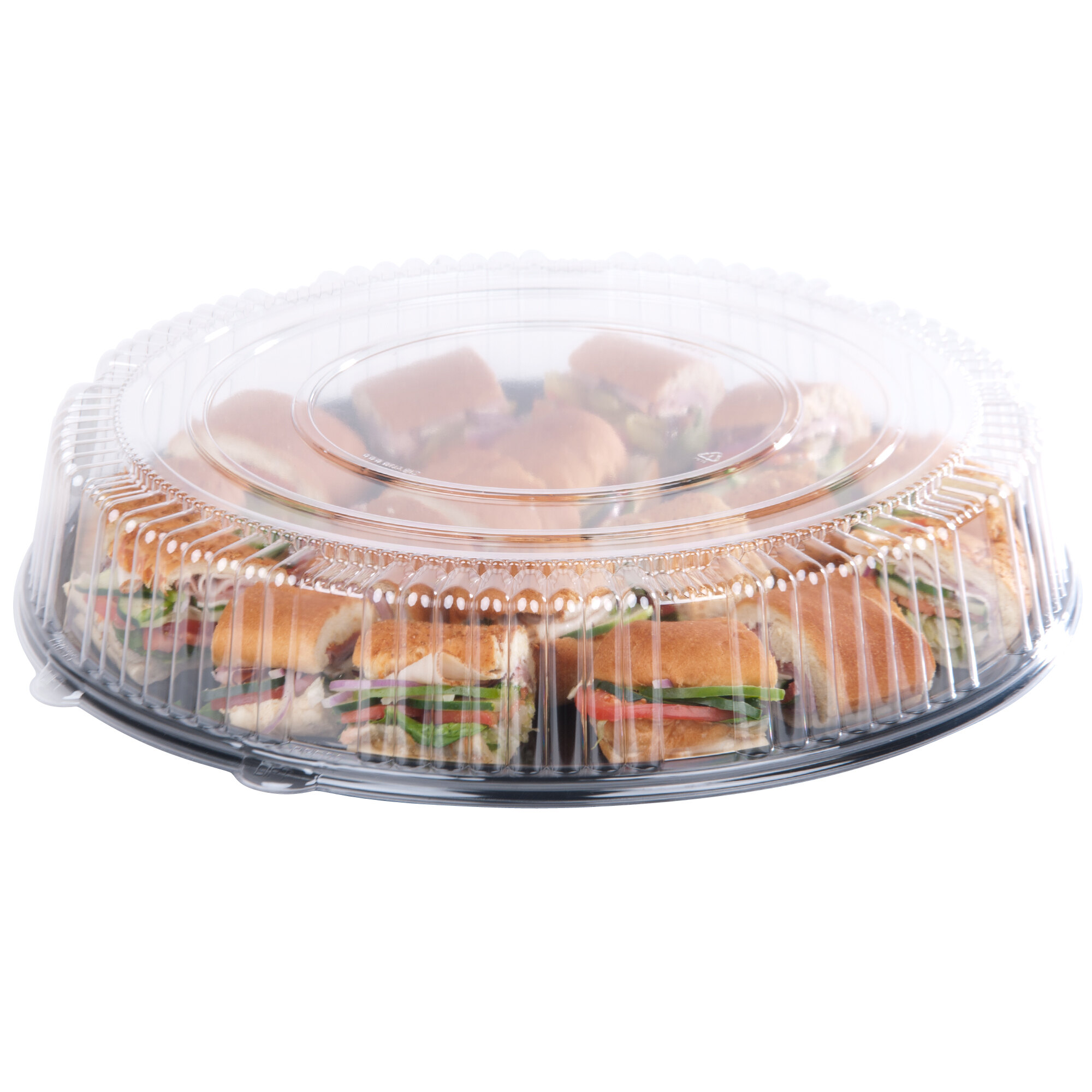 Sabert 9918 Onyx 18" Black Round Catering Tray - 36/Case