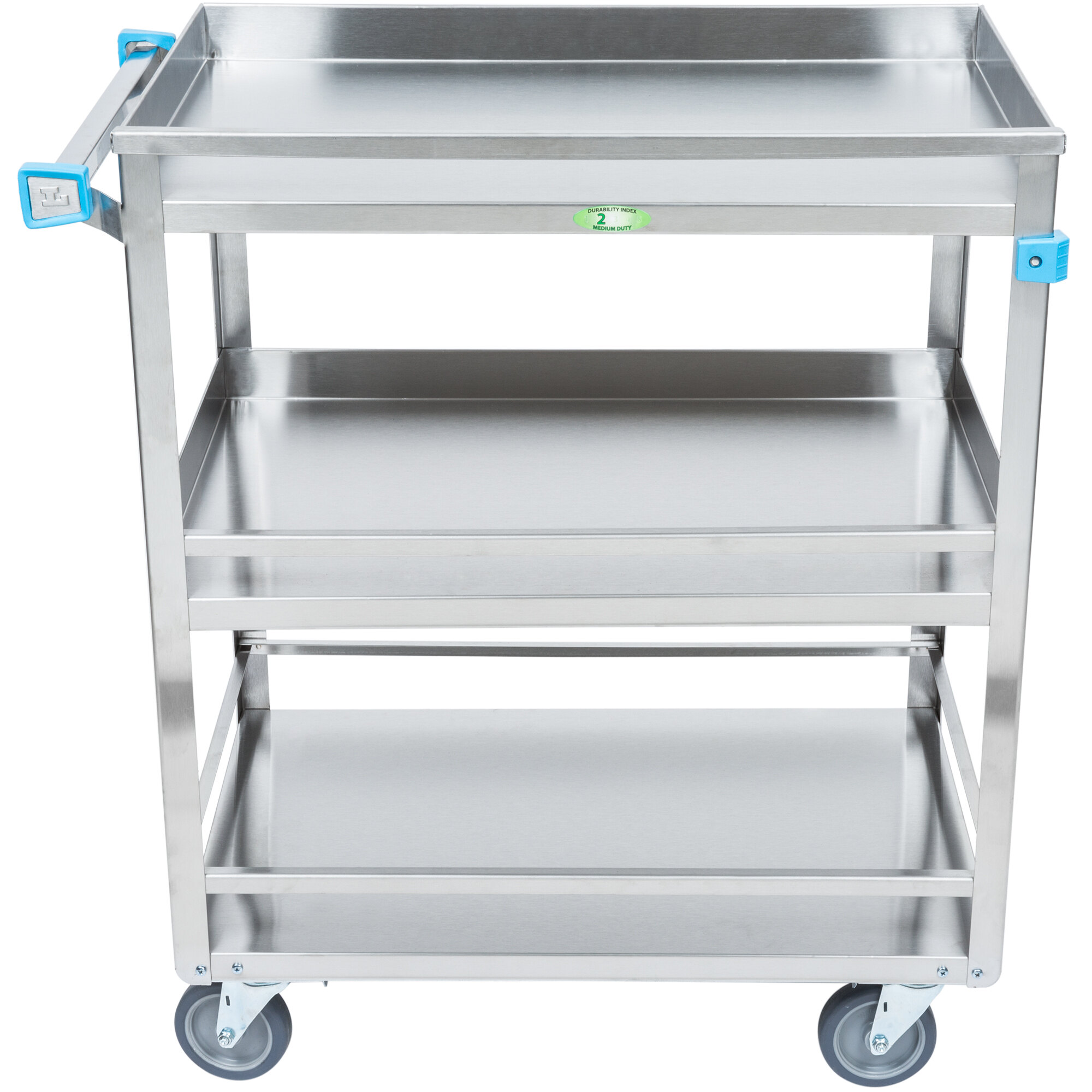 Lakeside 526 Stainless Steel Three Shelf Guard Rail Utility Cart - 31 ...