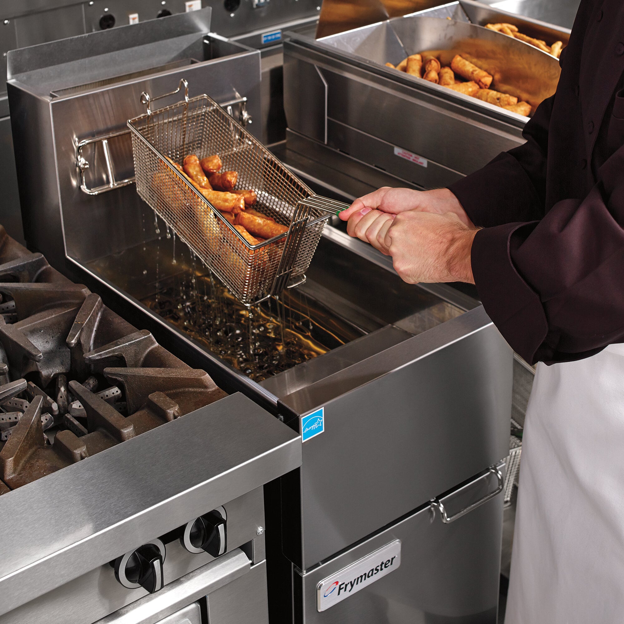 Frymaster ESG35T Liquid Propane 35 lb. High Efficiency Floor Fryer with ...