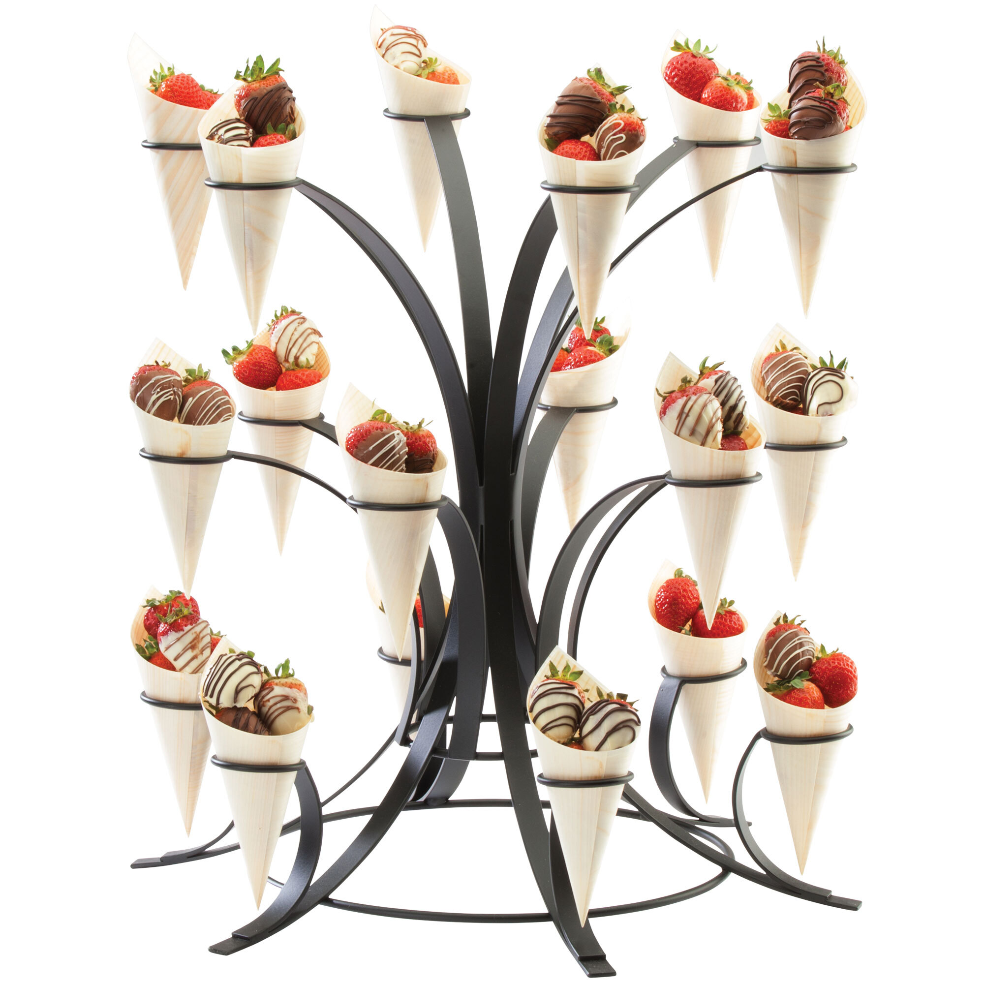 Cal-Mil 3330-13 Black Multi-Tier Cone Display - 20" x 20 1/2"