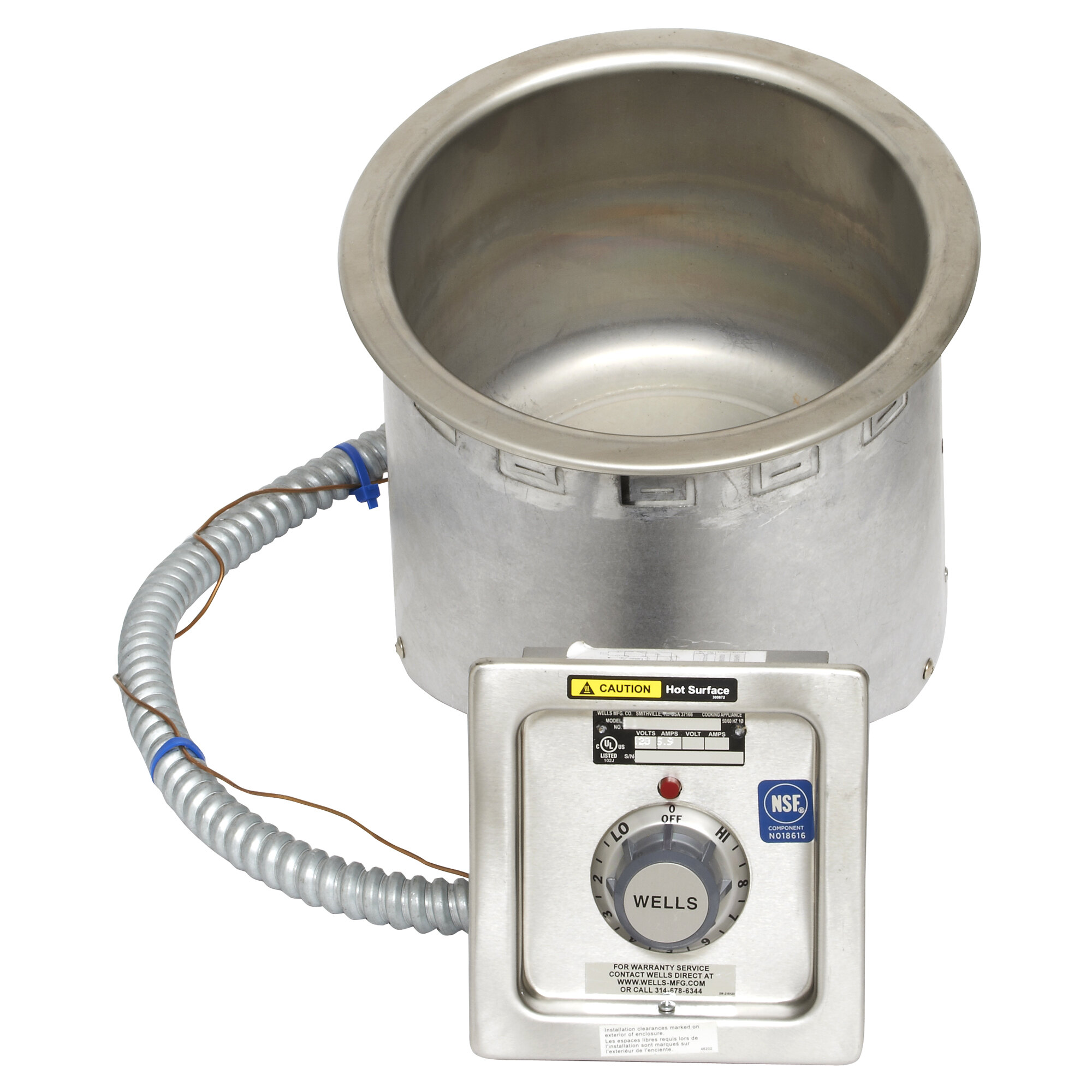 Wells 5P-SS8TDUI-120 7 Qt. Round Insulated Drop In Soup Well with Drain ...