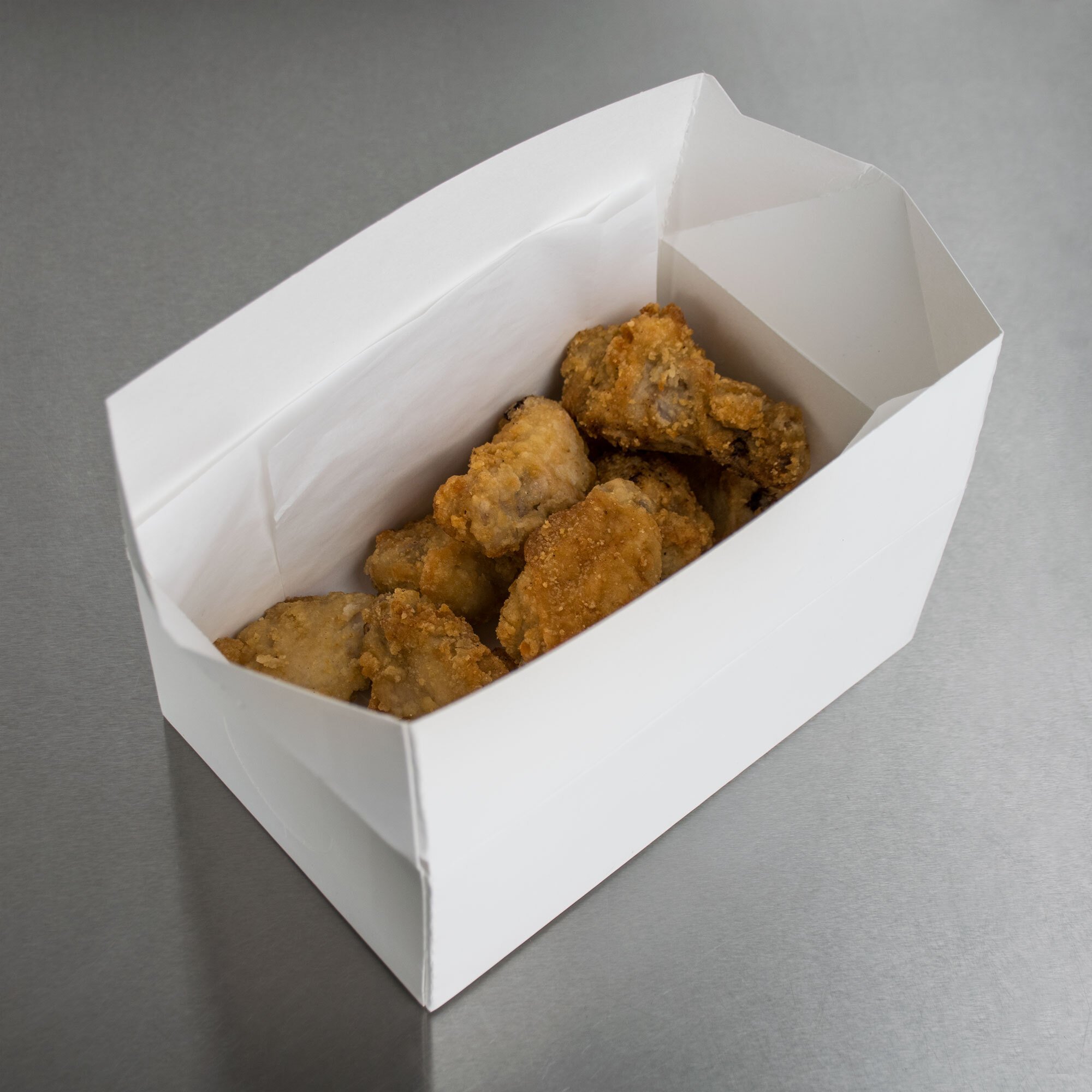 7" x 4 1/2" x 2 3/4" White Take Out Lunch / Snack / Chicken Box - 500/Case