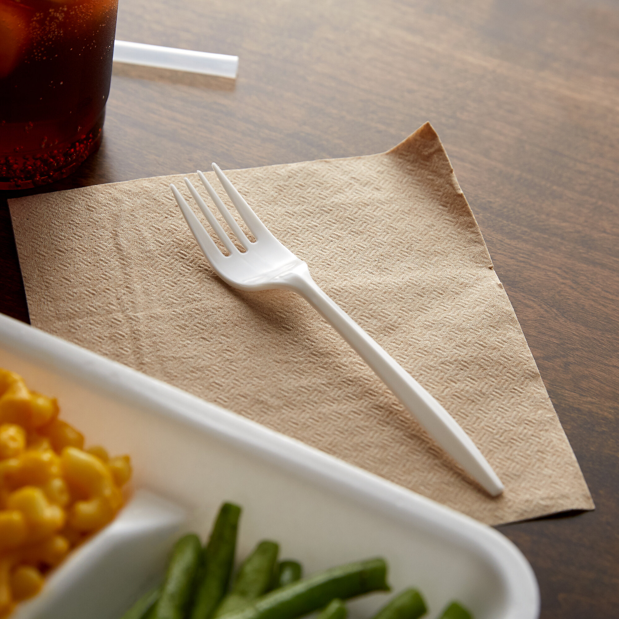 Choice Individually Wrapped Medium Weight White Plastic Fork - 1000/Case