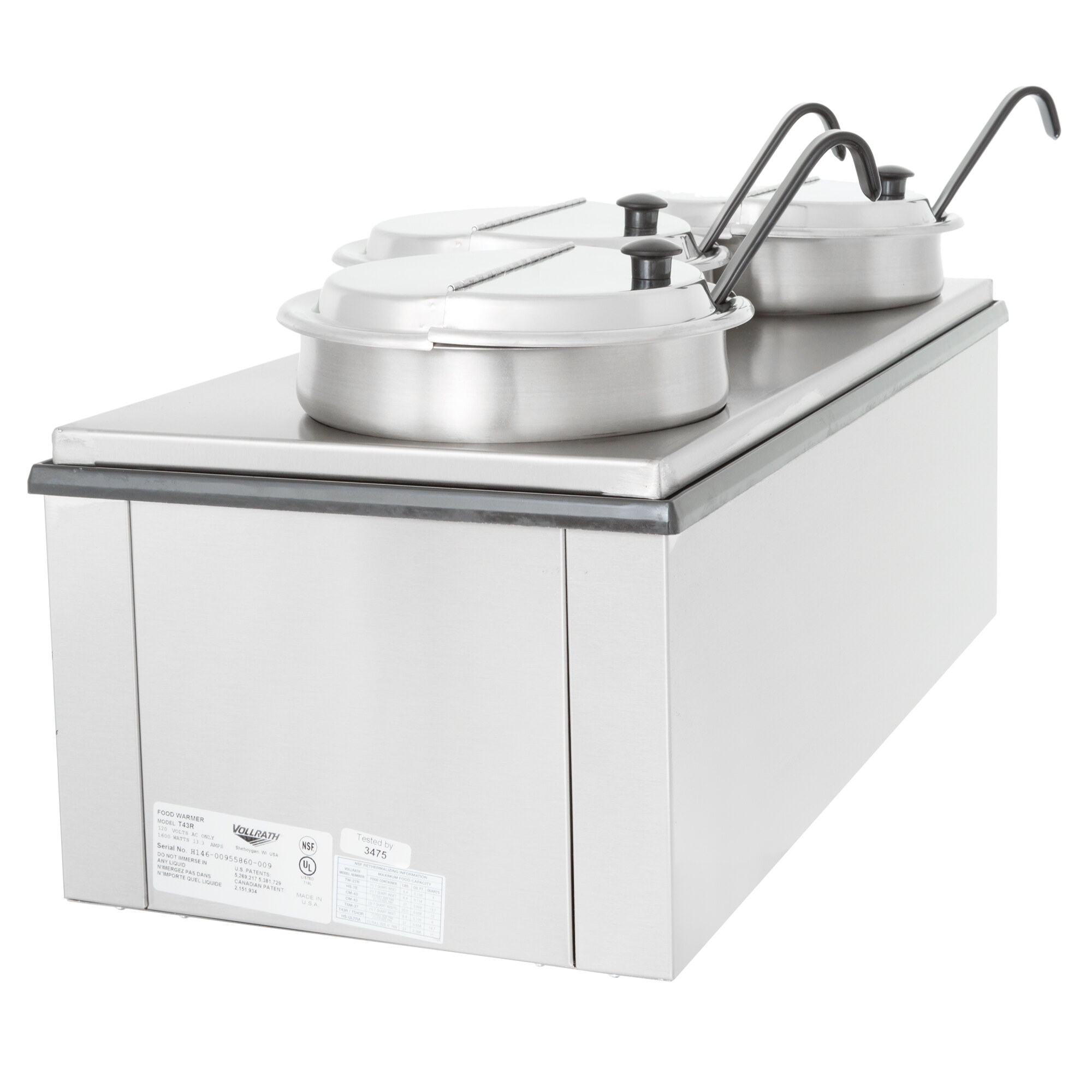 Vollrath 72788 Heat 'N Serve 4/3 Size Countertop Rethermalizer Package ...
