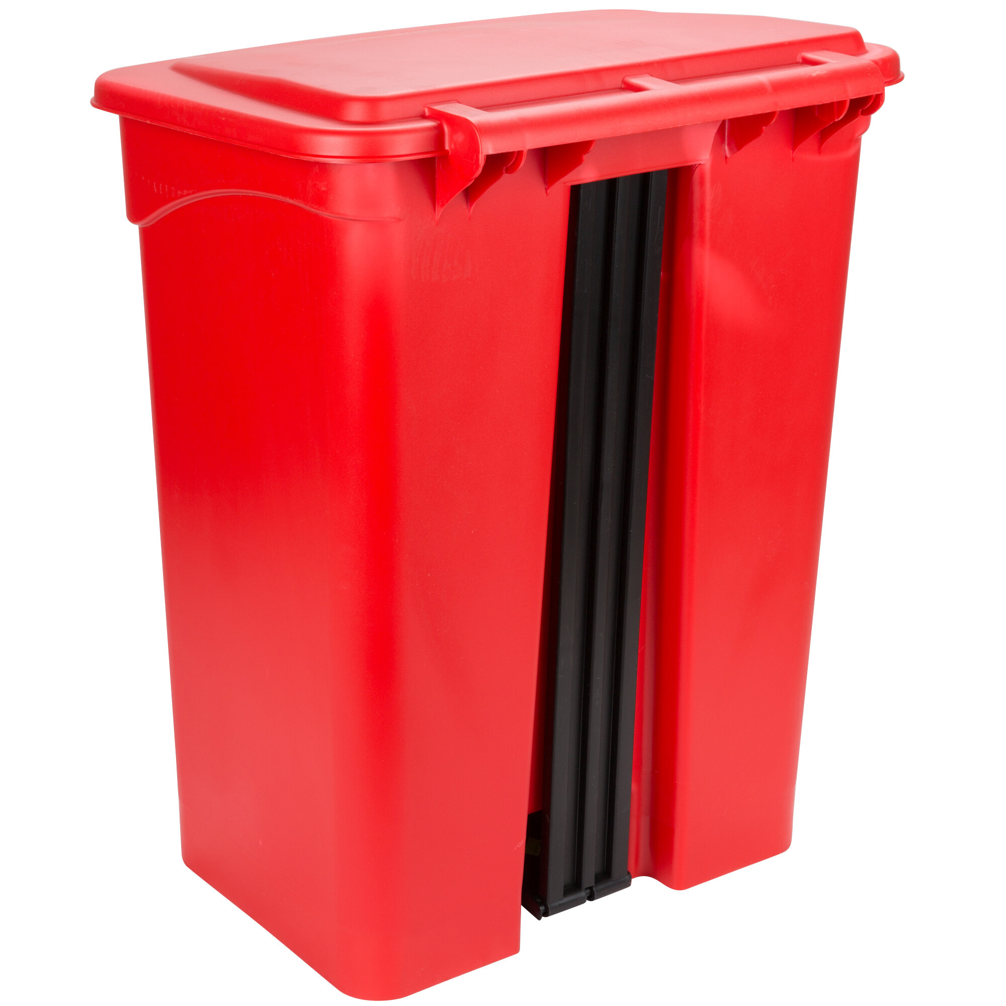 Continental 18RD 18 Gallon Red Step On Rectangular Trash Can