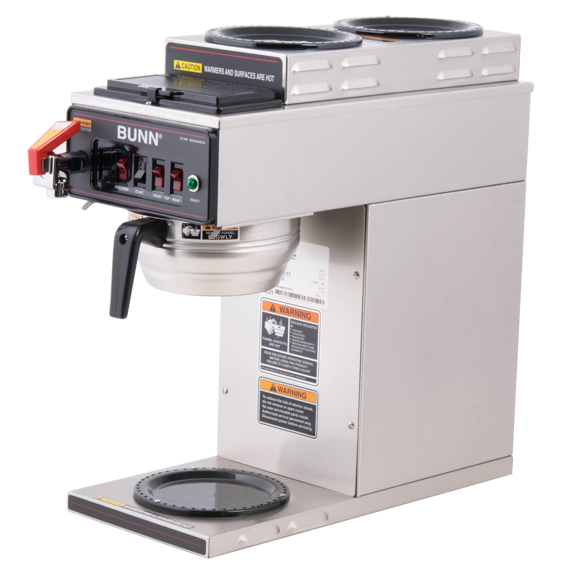 Bunn 12950.0217 CWTF15-3 Automatic 12 Cup Coffee Brewer with 2 Upper ...
