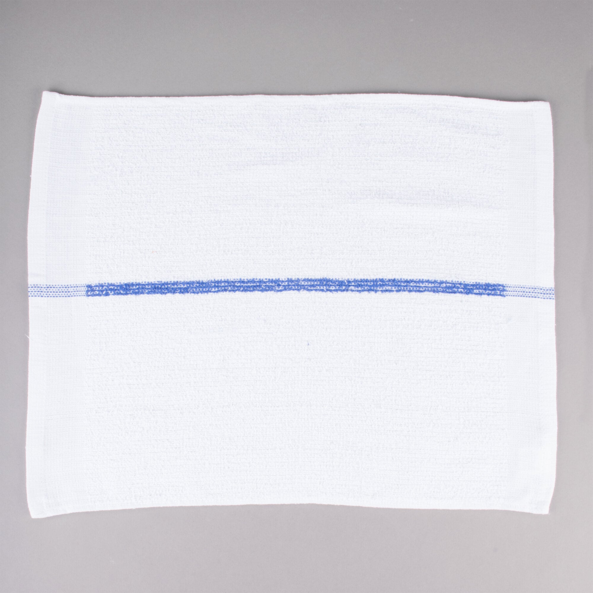 Chef Revival 16" x 19" Blue Stripe 28 oz. 100% Cotton Bar Towel - 12/Pack